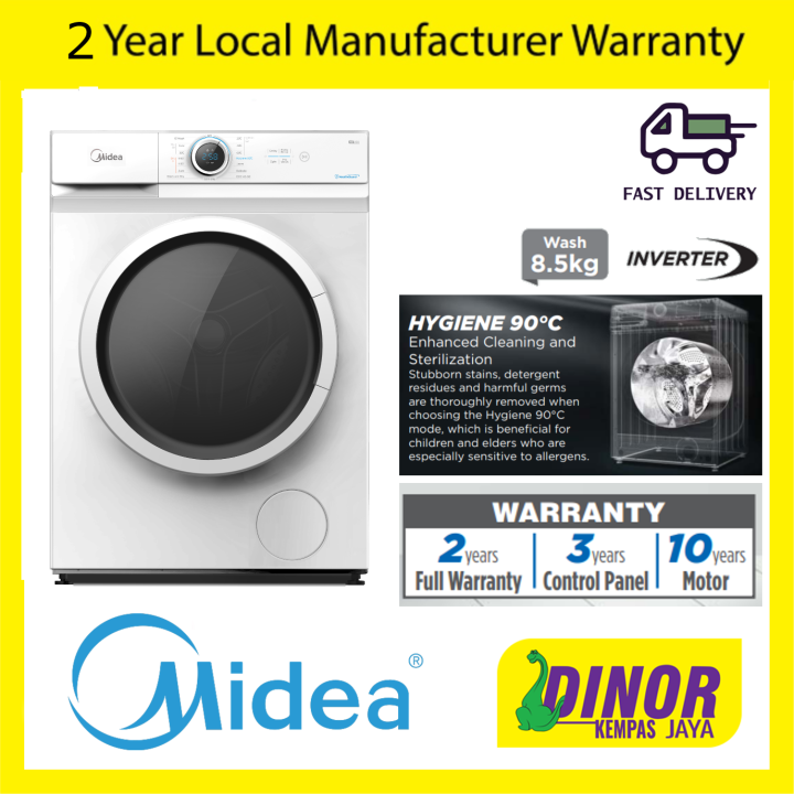 Midea 7.5KG / 8.5KG / 9.5KG Front Load Washer Inverter / Non-Inverter ...