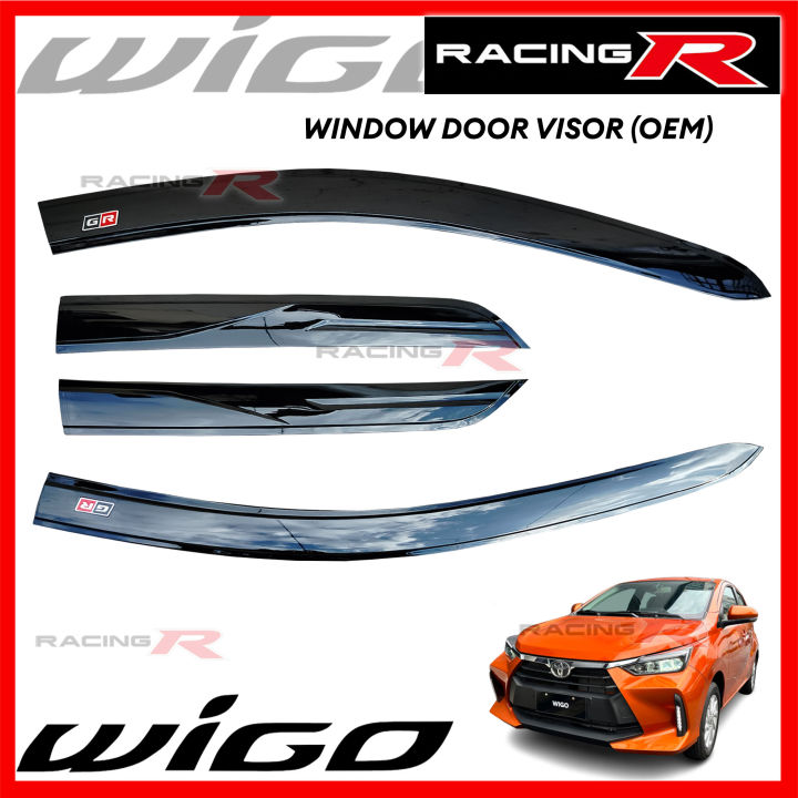 ALL NEW Toyota Wigo 2023 to 2024 OEM GR LOGO Window Door Rain Visor ...
