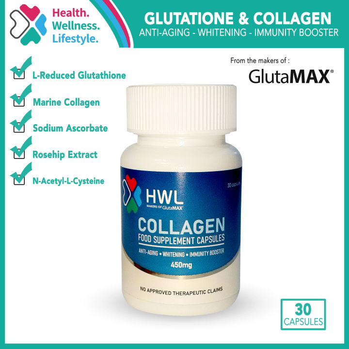 HWL Glow Up Capsule Glutathione + Collagen + N-Acetyl-L-Cysteine ...