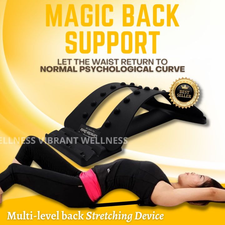 V.WELLNESS Magic Back Support Plus Massager Multi-level Lumbar Traction ...