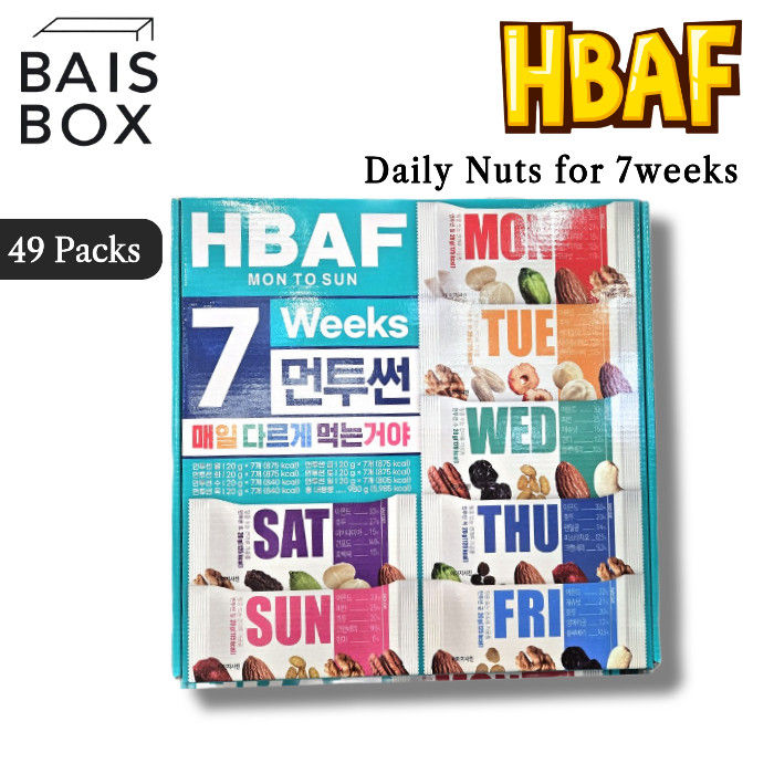 HBAF Mon To Sun Daily Nuts 7 Weeks (20g x 49 Packs) | Korean Snacks ...