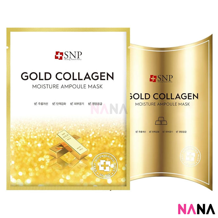 SNP Gold Collagen Ampoule Facial Mask 10 Sheets | Lazada