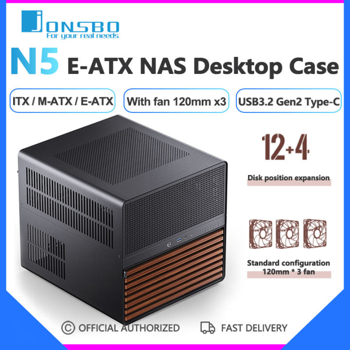 Jonsbo N5 NAS Vỏ máy tính để bàn ITX M-ATX ATX E-ATX Khung máy tính 12 + 4 ổ cứng vị trí hỗ trợ ...