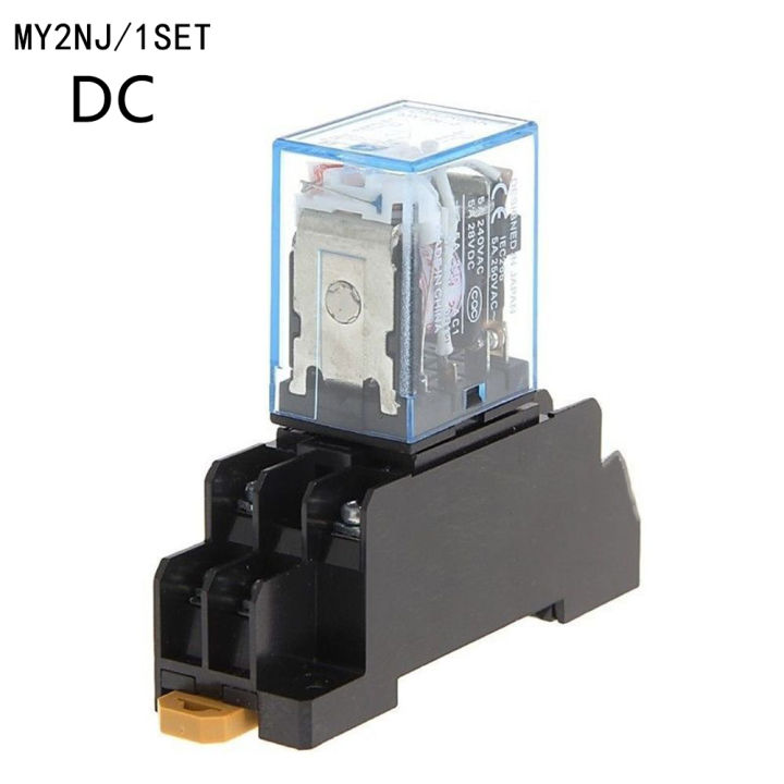 My2p Hh52p My2nj Relay Dpdt Micro Mini Electromagnetic Relay Switch With Socket Base Dc 12v 24v ...