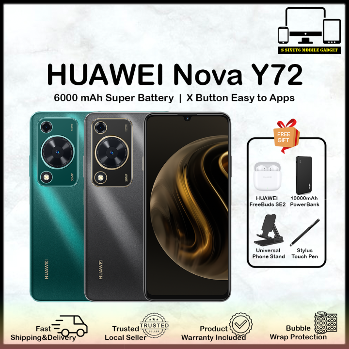 Huawei Nova Y72 8gb 128gb 6000 Mah Super Batteryтба X Button Easy