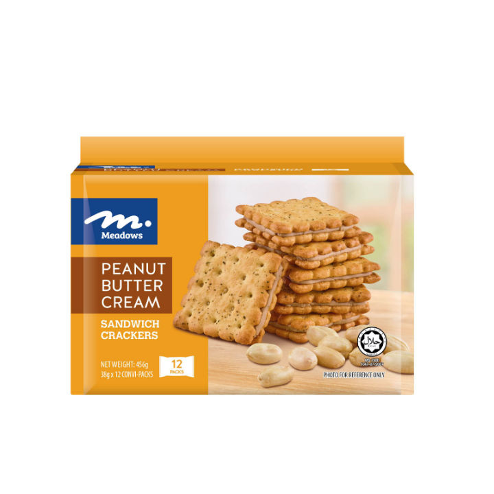 Meadows Peanut Butter Flavoured Cream Sandwich Crackers 456g | Lazada PH