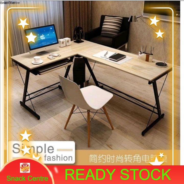 Study Home Office Table Modern Type (158x120x73cm) L Shape Desk Meja ...