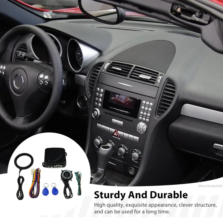 12V Universal RFID Car Security System Hidden Smart Keyless Ignition ...
