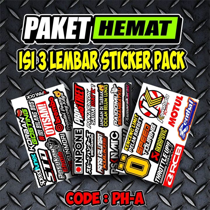 Sticker Pack Racing Paket Hemat Laminasi Glossy | Lazada Indonesia