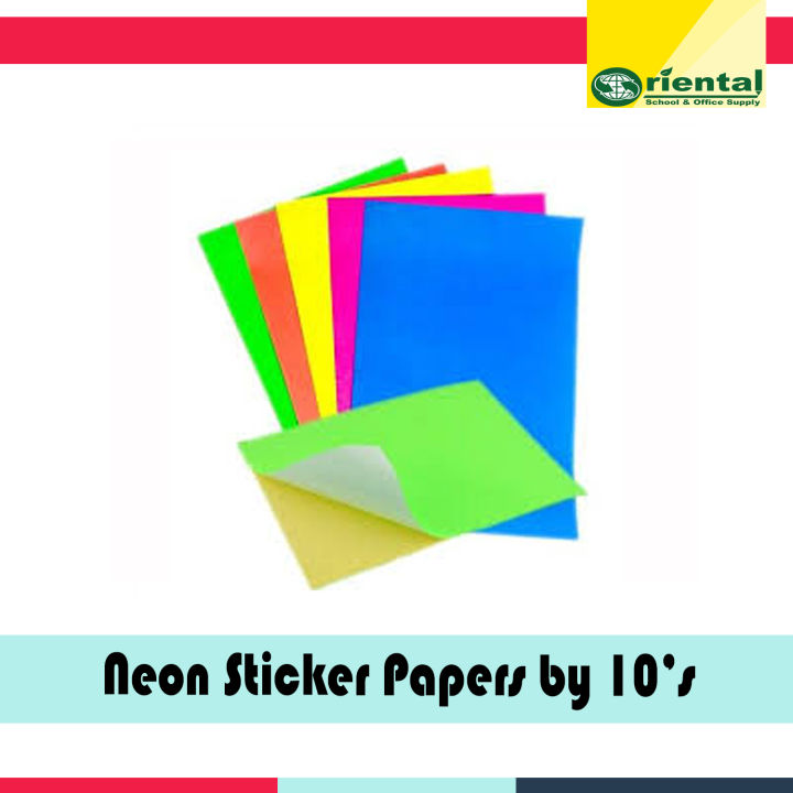 W Jolly Long Neon Sticker Paper by 10's Printable for decals - For ...