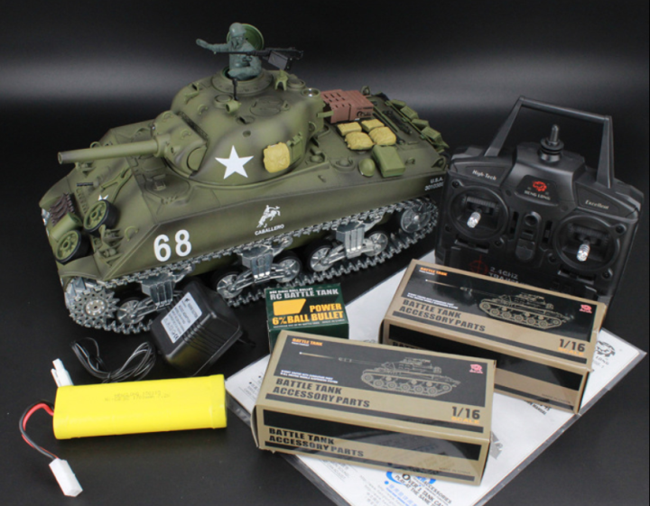 Heng Long 2.4G Remote Control Tank 1/16 U.S M4A3 Sherman Battle RC Tank ...