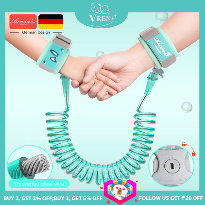 Aixintu 1.5m Children Anti Lost Harnesses 360° Rotating Head Wrist ...