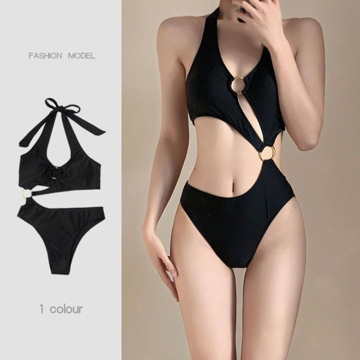 Candygirls Black Goddess Sexy High Waist One Piece Swimsuit Female