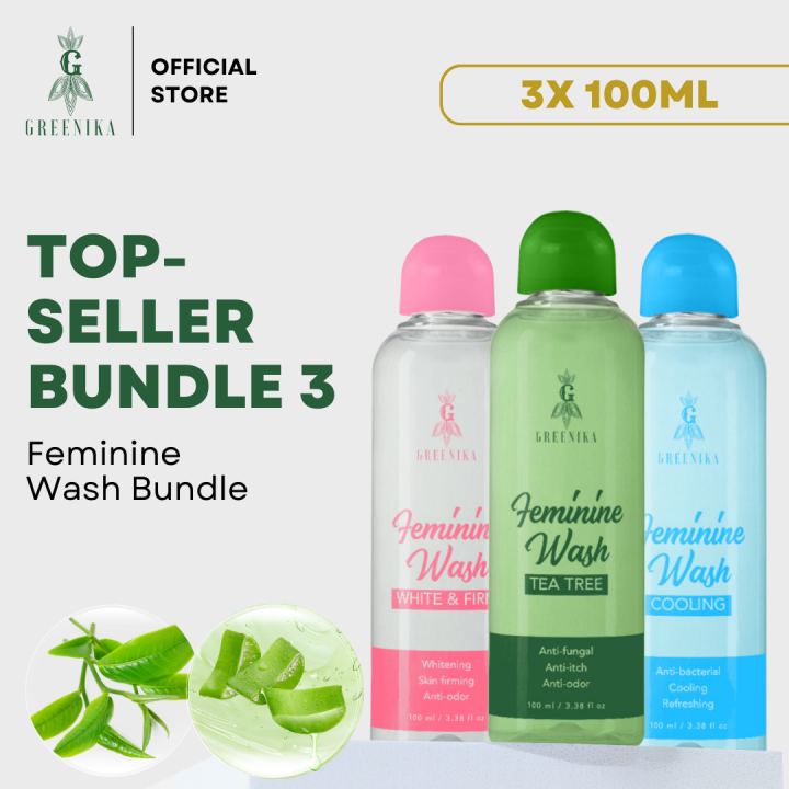 [ TOP SELLER BUNDLE 3 ] Greenika Feminine Wash Bundle Includes White ...