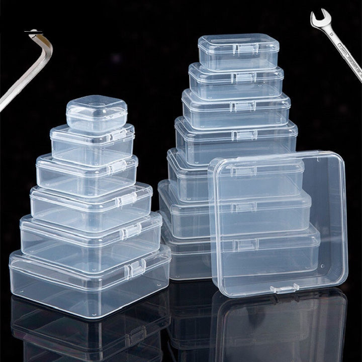 Multiple Sizes Transparent Plastic Storage Box Clear Square ...