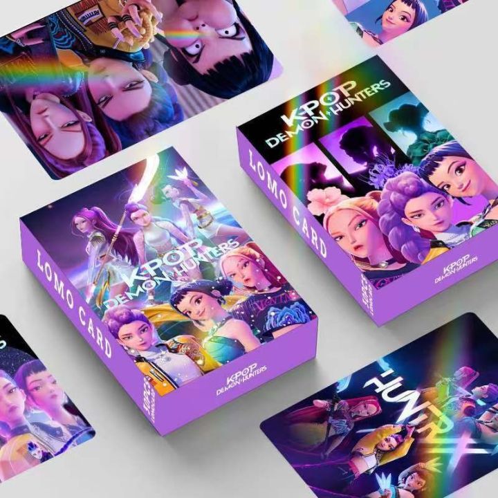 【Fast delivery】60pcs Laser Flash Card Kpop Demon Hunters Double-sided ...