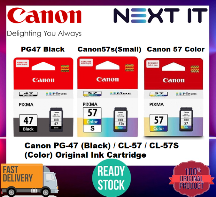 Canon PG-47 (Black) / CL-57 / CL-57S (Color) Original Ink Cartridge ...