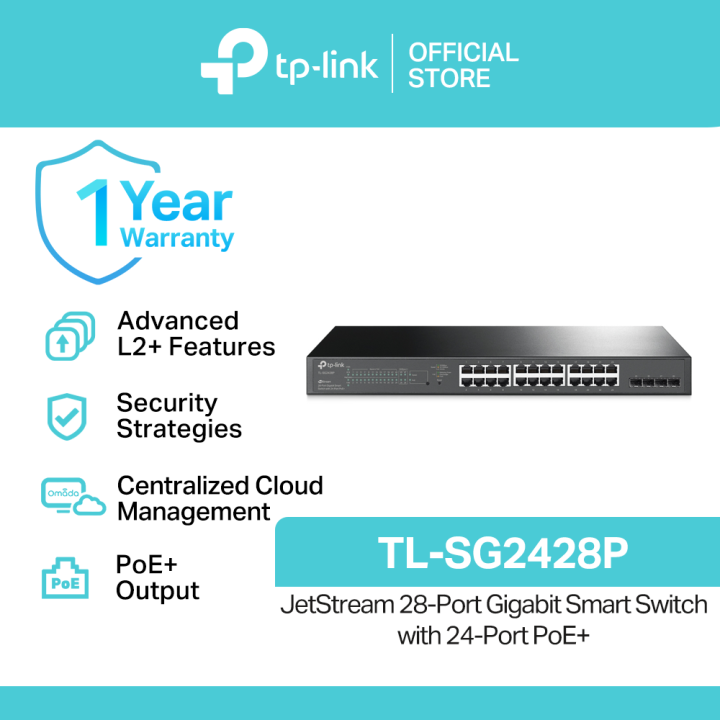 TP-Link SG2428P JetStream 28-Port Gigabit Smart Switch with 24-Port ...