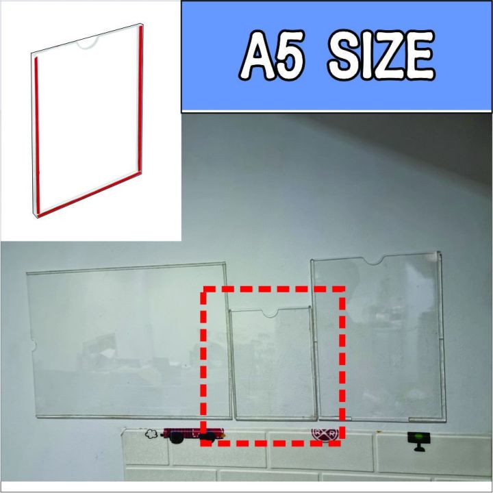 A4 A5 Fashion Clear Wall Sign Acrylic Display Frame Slot In Memo ...