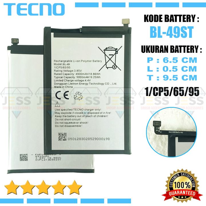 Baterai Battery Original Errly Bl 49st Bl49st For Type Tecno Spark 10 5g Nfc Ki5q And Spark 10