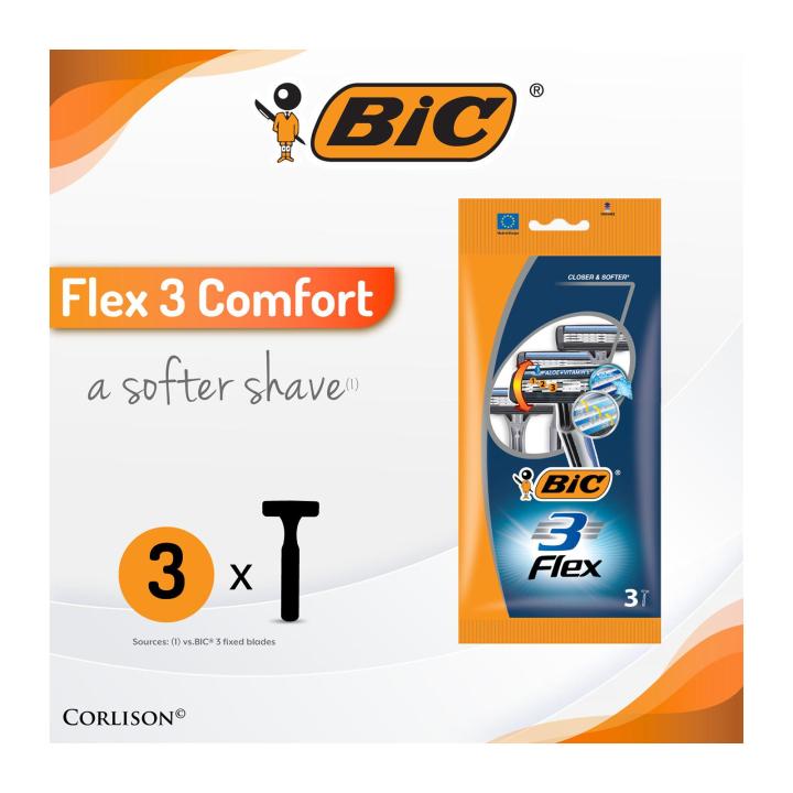 BIC Flex 3 Comfort Disposable Razor - Shaver - Pack Of 3 | Lazada Singapore
