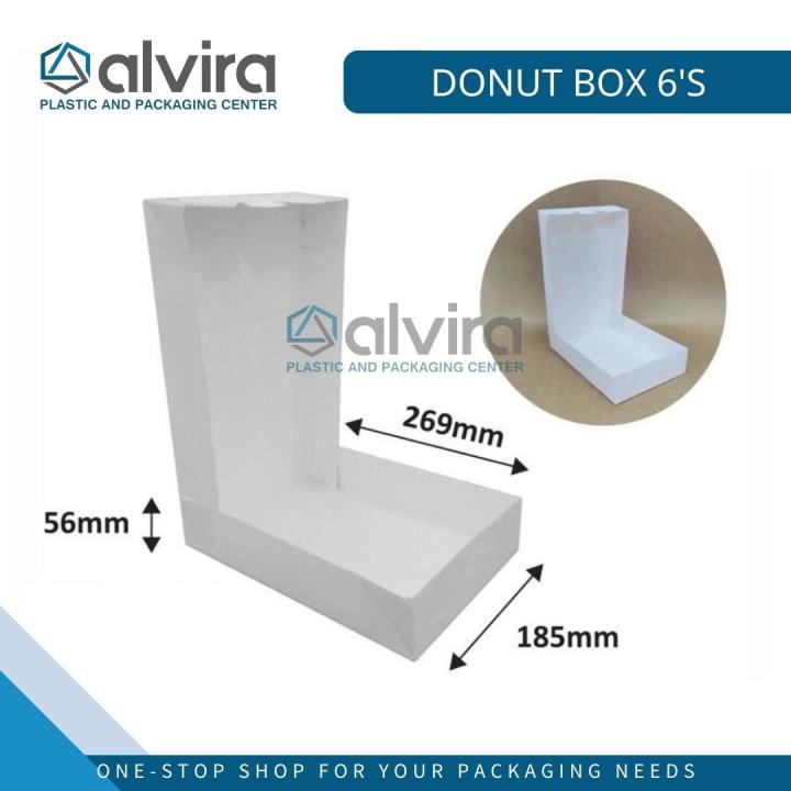 (10pcs) Donut Box 6's [Half Dozen] and 12's [One Dozen] Plain White ...