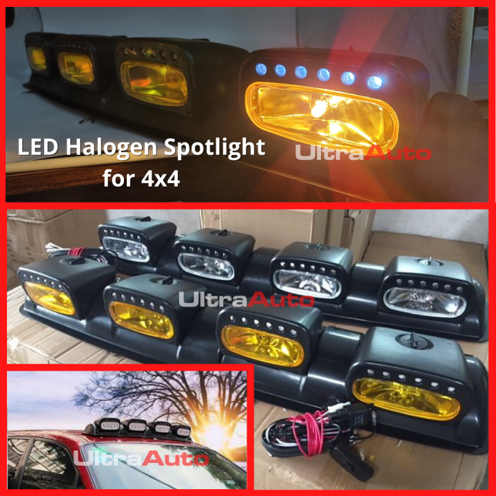 (Universal) (Clear/Yellow/Amber) 12V Car 4x4 Rooftop Bar Spotlight Off ...