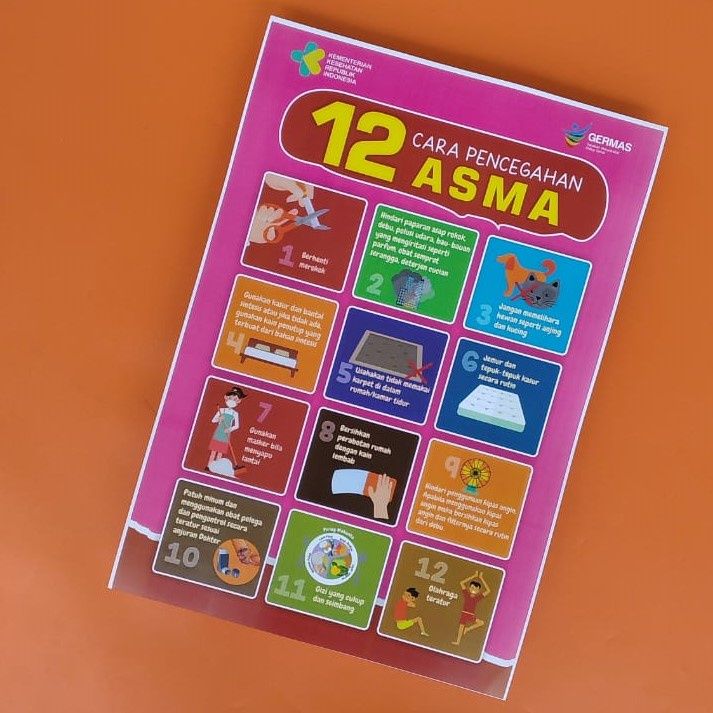 Poster Kesehatan - 12 Cara Pencegahan ASMA | Poster Edukasi Kesehatan ...
