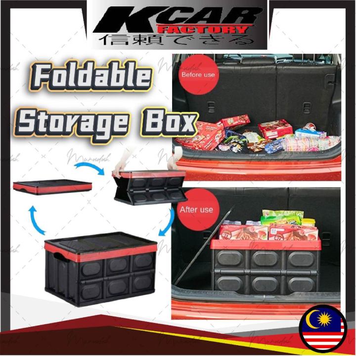 30L/56L Foldable Storage Box Kotak Simpanan Lipat Collapsible Container ...