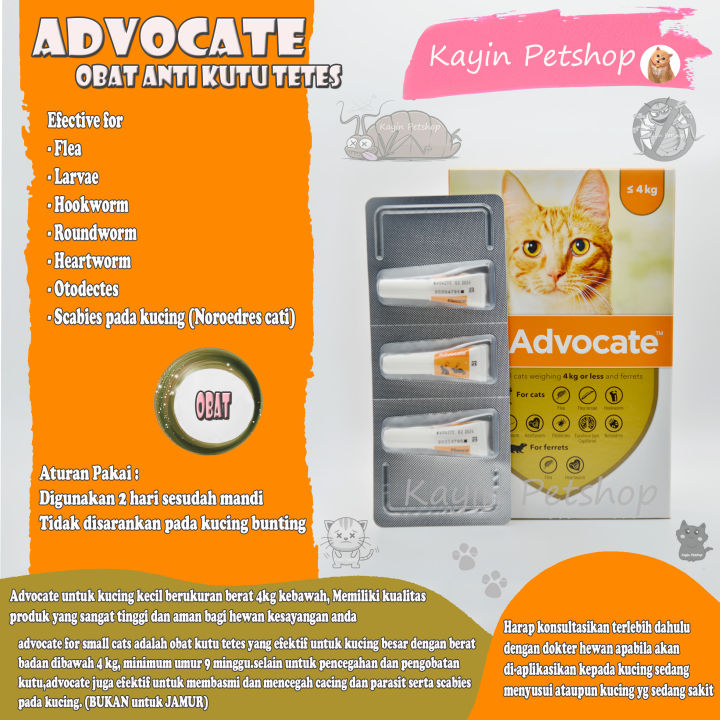 ADVOCATE KITTEN KUCING SMALL CAT - Obat Tetes Kutu Kucing Berat Badan ...