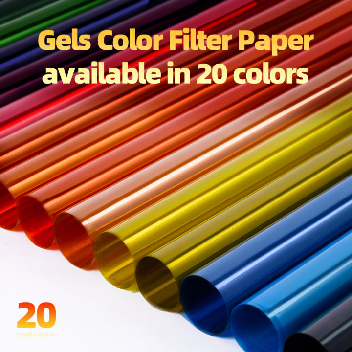 Selens Professional 100*100cm Paper Gels Color Filter with 4 clamps For ...
