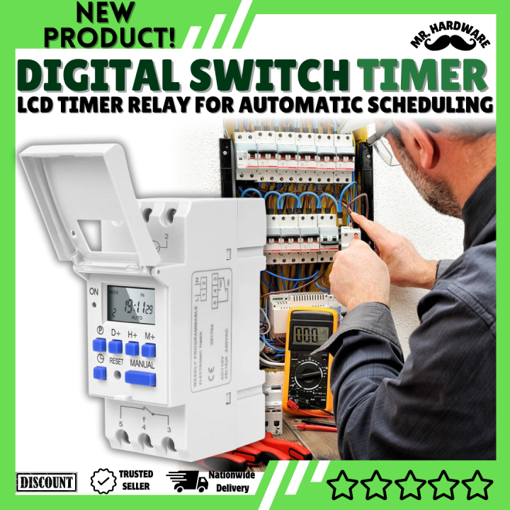 Programmable Digital Time Switch | LCD Timer Relay for Automatic ON/OFF ...
