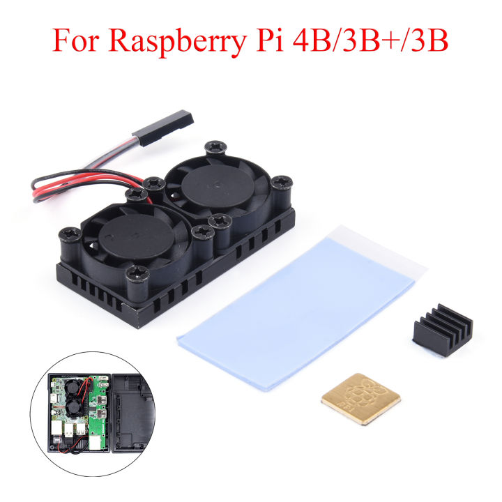Raspberry Pi 4 Model B Cooling Dual Fan Kit With Heat Sink Double ...