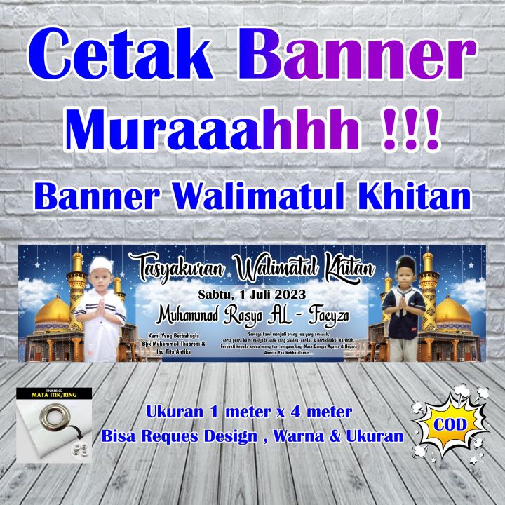 Spanduk Banner Khitanan ukuran 1 meter x 4 meter | Lazada Indonesia
