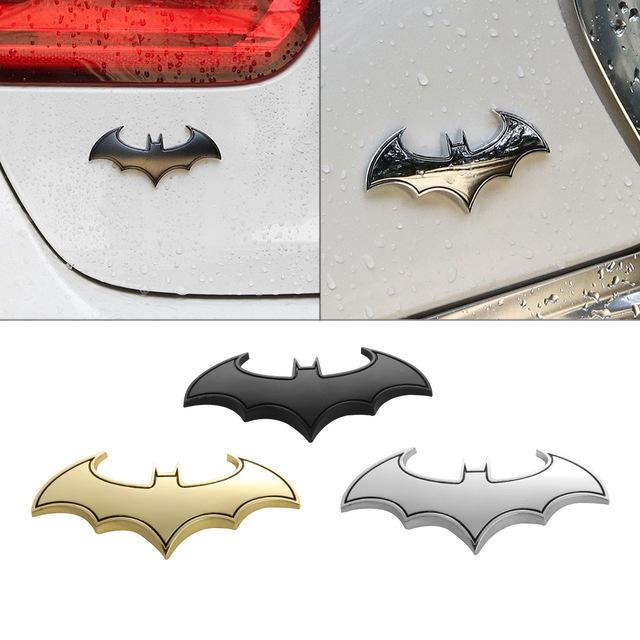3D Bat Silver Cool Metal Bat Auto Logo Cover Car Styling Car Stickers ...