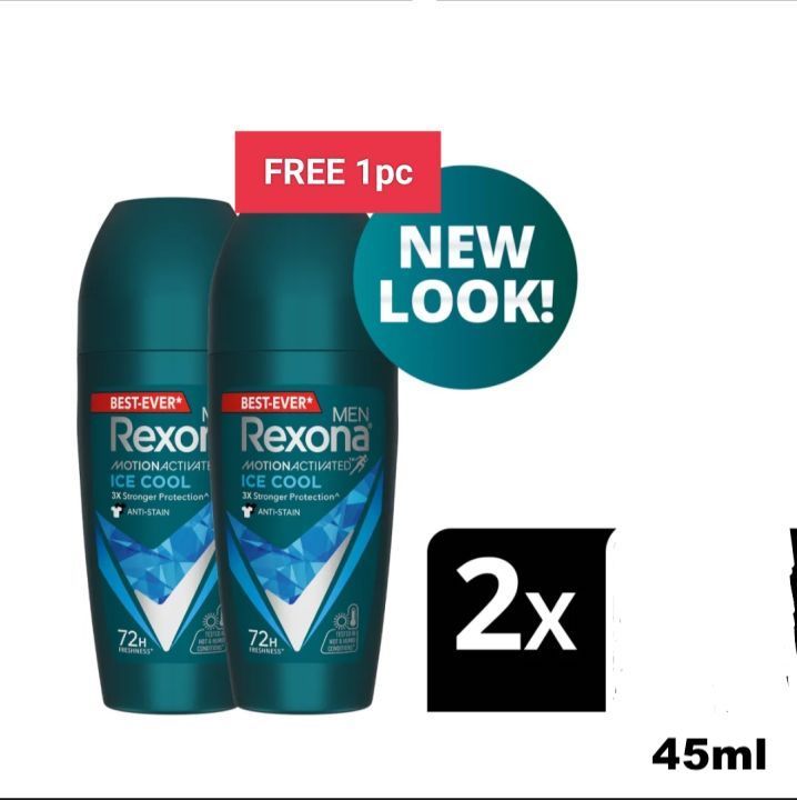 Rexona Men Ice Cool Roll-On Deodorant 45ml Motion Sense 48 Hours Anti-Perspirant Anti-Stain (Buy ...