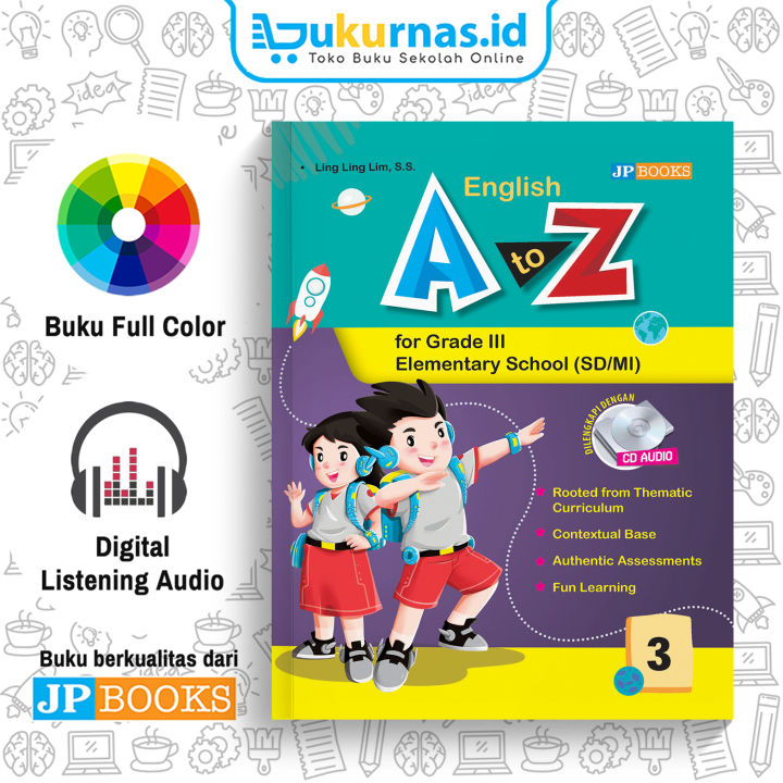 Buku Bahasa Inggris English A to Z SD MI Kelas 3 | Lazada Indonesia