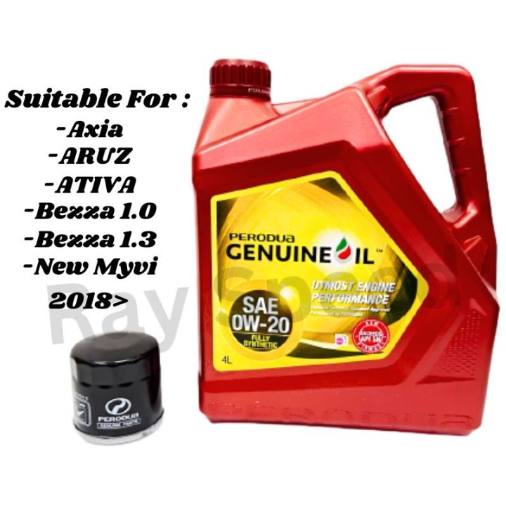 Perodua Engine Oil 0w20 Fully Synthetic Minyak Hitam Enjin Oil + Oil ...