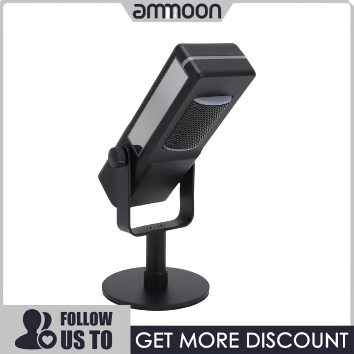 ammoon USB Condenser Microphone RGB Mic with Stand Type-C Interface ...
