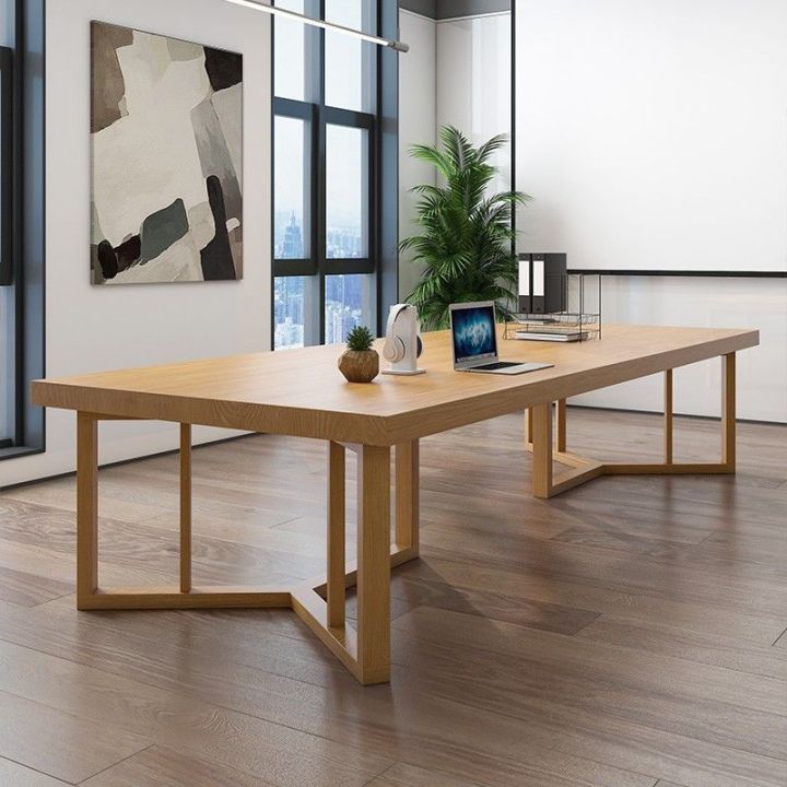 Solid Wood Desk Conference Table Long Table Simple Modern Desktop ...
