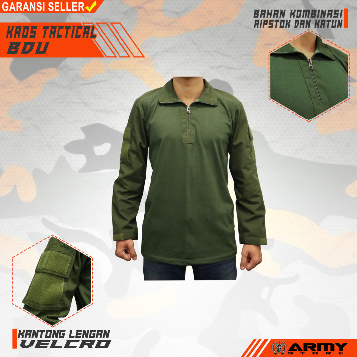kaos tactical bdu hijau army | Lazada Indonesia
