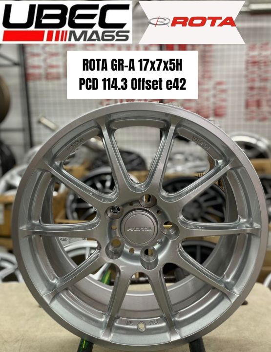 ROTA GR-A 17x7x5H PCD 114.3 Offset e42 Plain Silver( Set of 4pcs ...