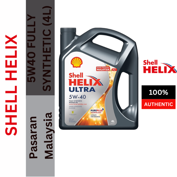 (Pasaran Malaysia) Shell Helix Ultra 5w40 Fully Synthetic Engine Oil 4L ...