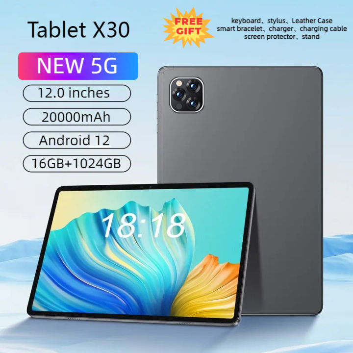Tablet X30 Populer 16GB+512GB Kapasitas Besar Android 12 Tab PC Tablet ...