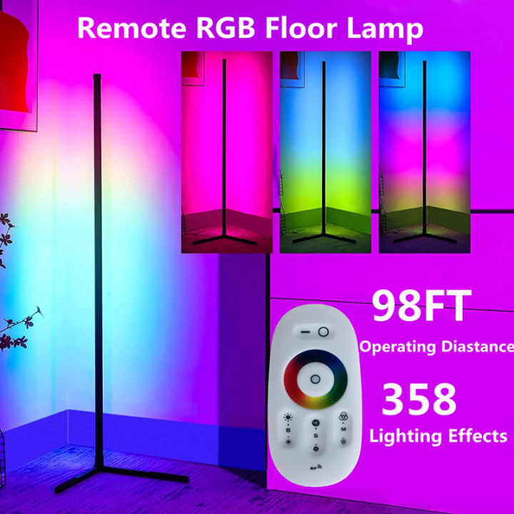Led Corner Floor Lamp, 56" RGB Color Changing Mood Lighting Corner Lamp ...