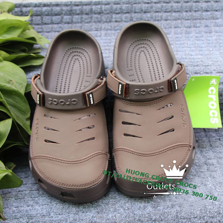 DÉP SỤC NHỰA ĐI MƯA CROCS YUKON SPORT CLOG CHO NAM MÀU NÂU | Lazada.vn