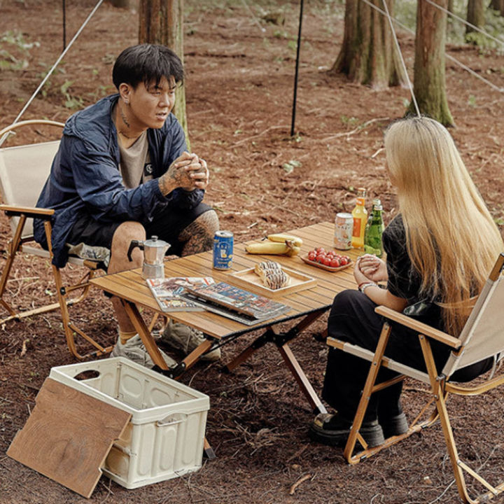 Folding Camping Carbon Steel Table Outdoor Egg Roll Tables Carrying Bag ...