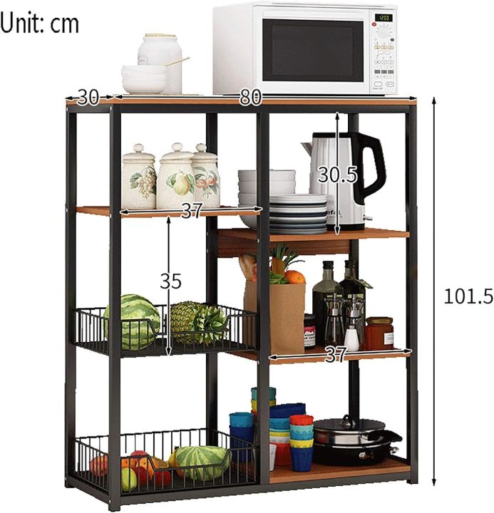 Mobile 4 Layers Kitchen Storage Cabinet Rack Heavy Duty Microware Oven ...