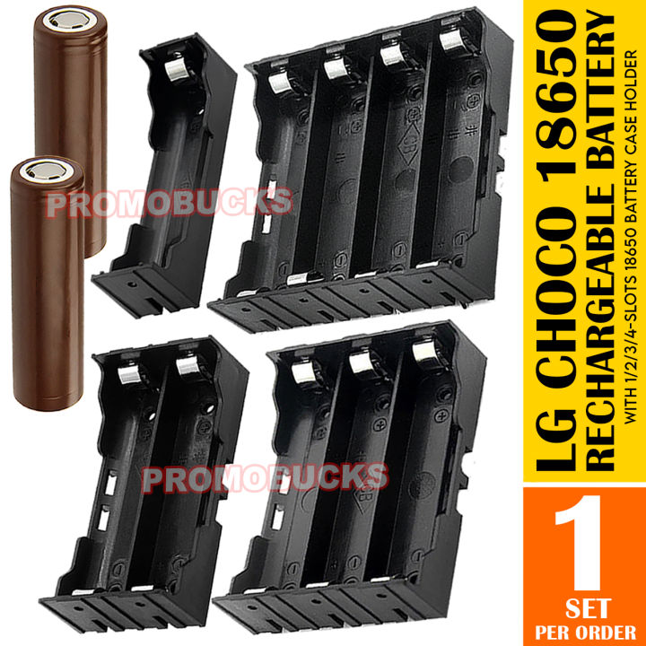 1PC 18650 3.7V LG Choco Rechargeable Battery With 1/2/3/4 Slots 18650 ...