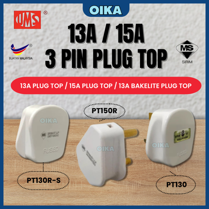 [SIRIM APPROVED] UMS 13A / 15A Plug Top | Polycarbonate & Bakelite ...
